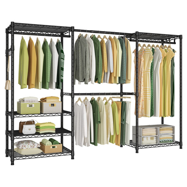 Rebrilliant 70" - 88.2" Expandable Clothes Rack, Heavy Duty Garment ...