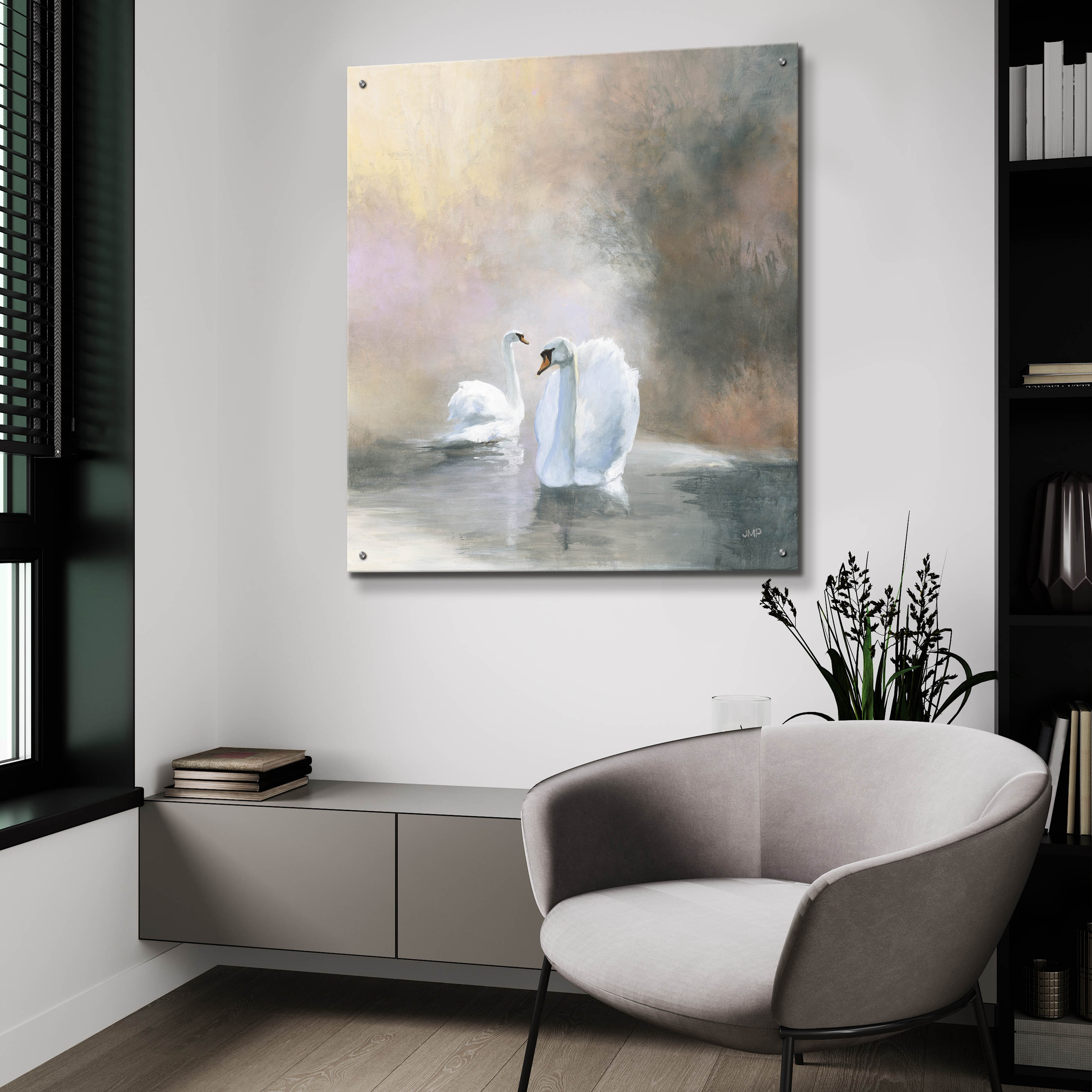 House of Hampton® Swans In Mist' by Julia Purinton Acrylic Glass Wall ...