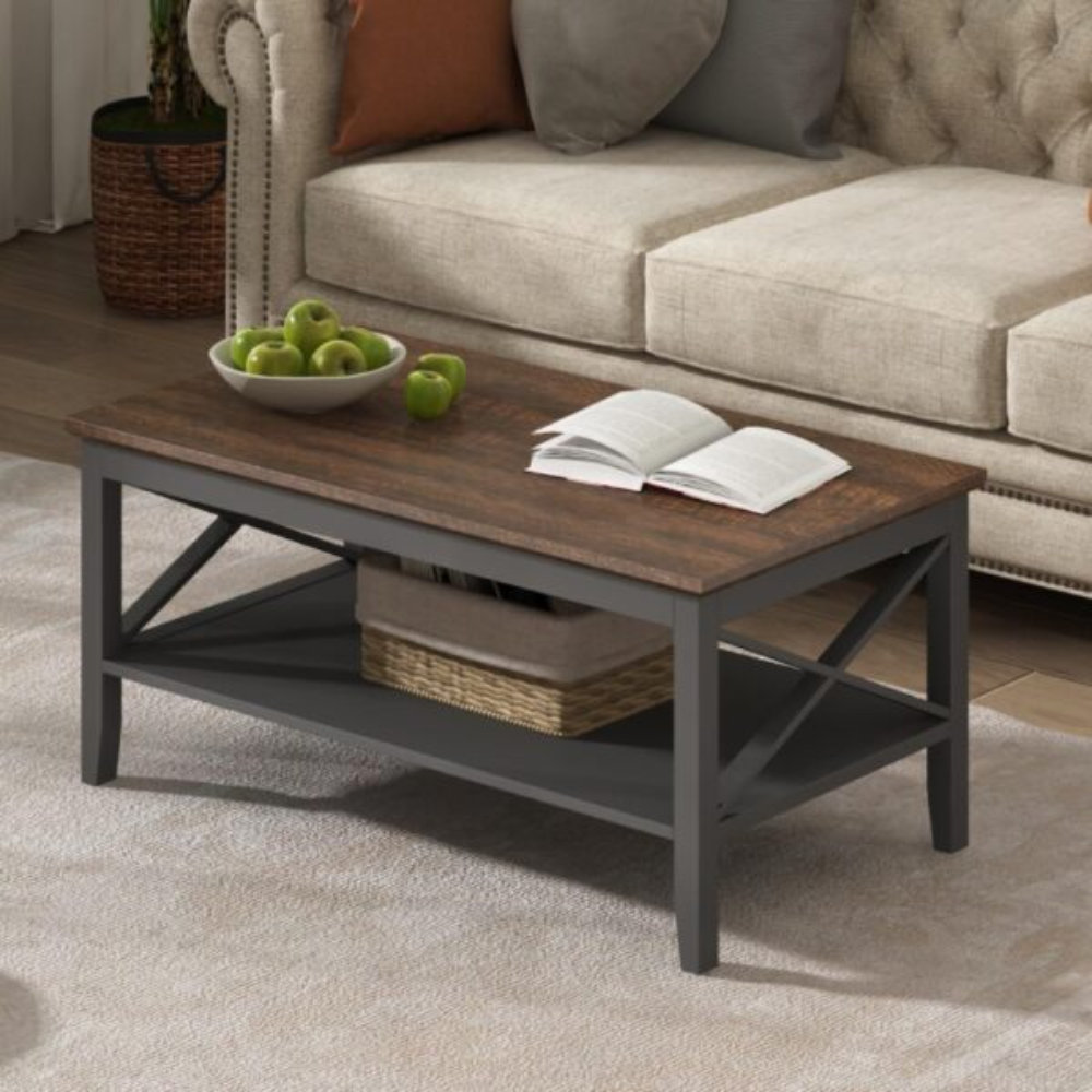 Gracie Oaks RUSTIC COCKTAIL TABLE WITH THICK LEGS - Wayfair Canada