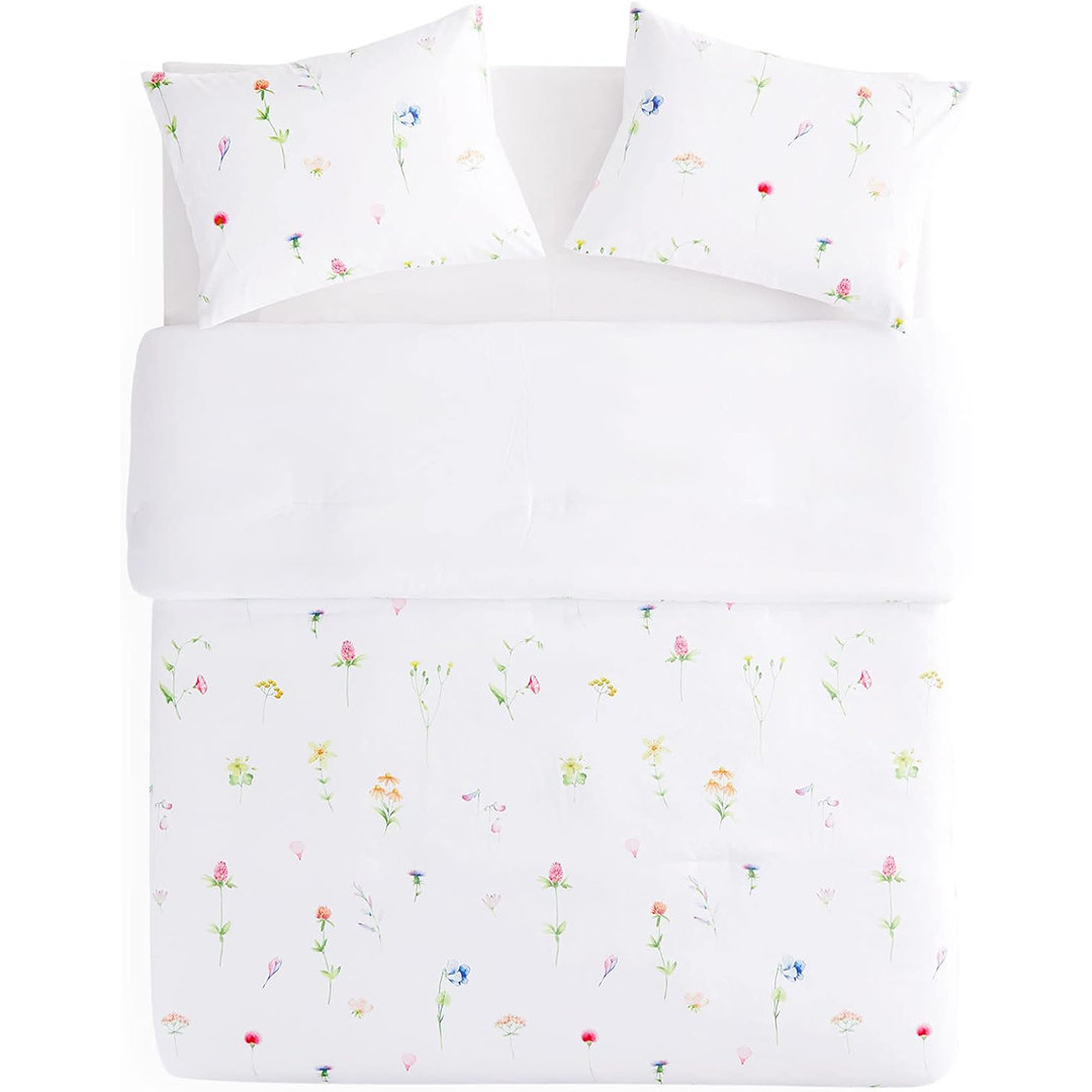 ASTER-FORM CORP Floral Comforter Set, Cottagecore Tiny Flowers Leaves ...