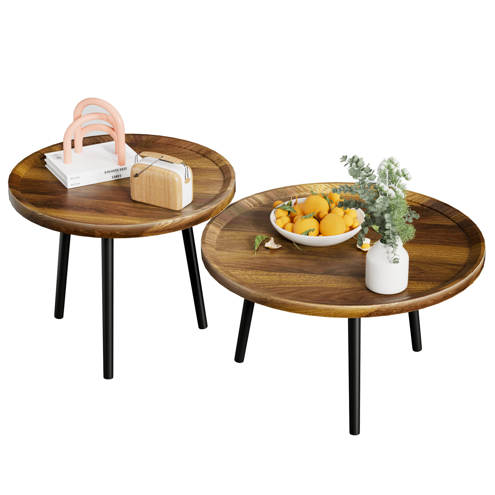 George Oliver Tea Table Combo, Coffee Table Set, Round Side Table Set ...