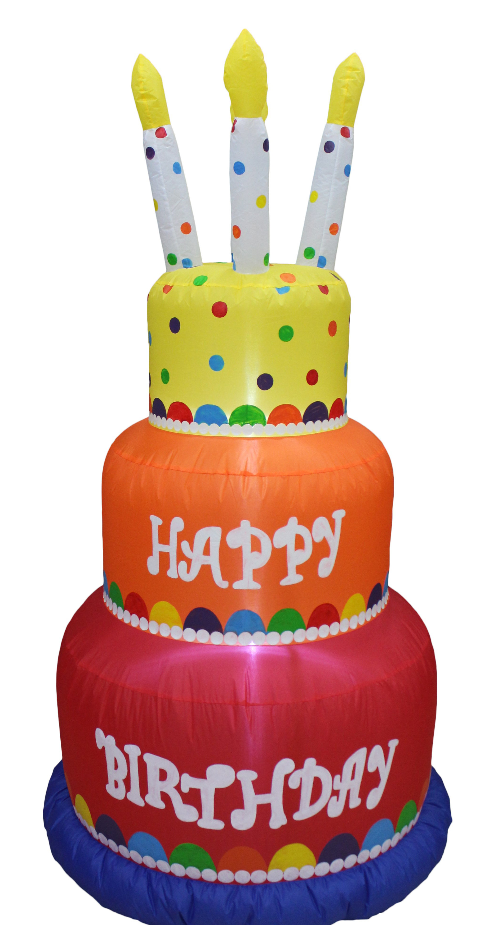 The Party Aisle™ 6 Foot Tall Colorful Happy Birthday Inflatable ...