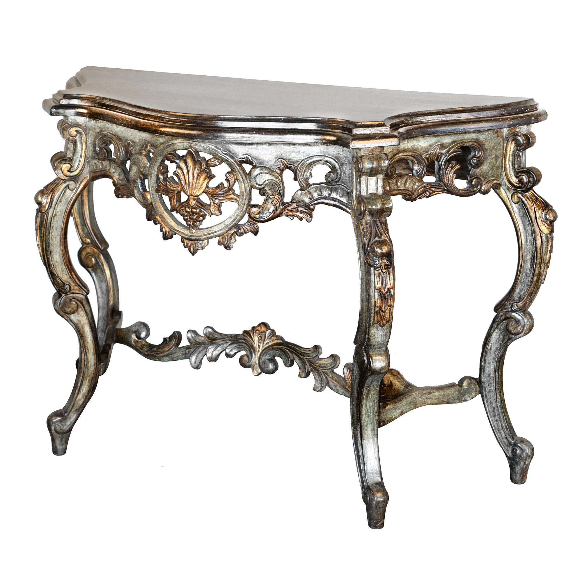 Bloomsbury Market Asja Luxury French Console Table in Pewter - Wayfair ...