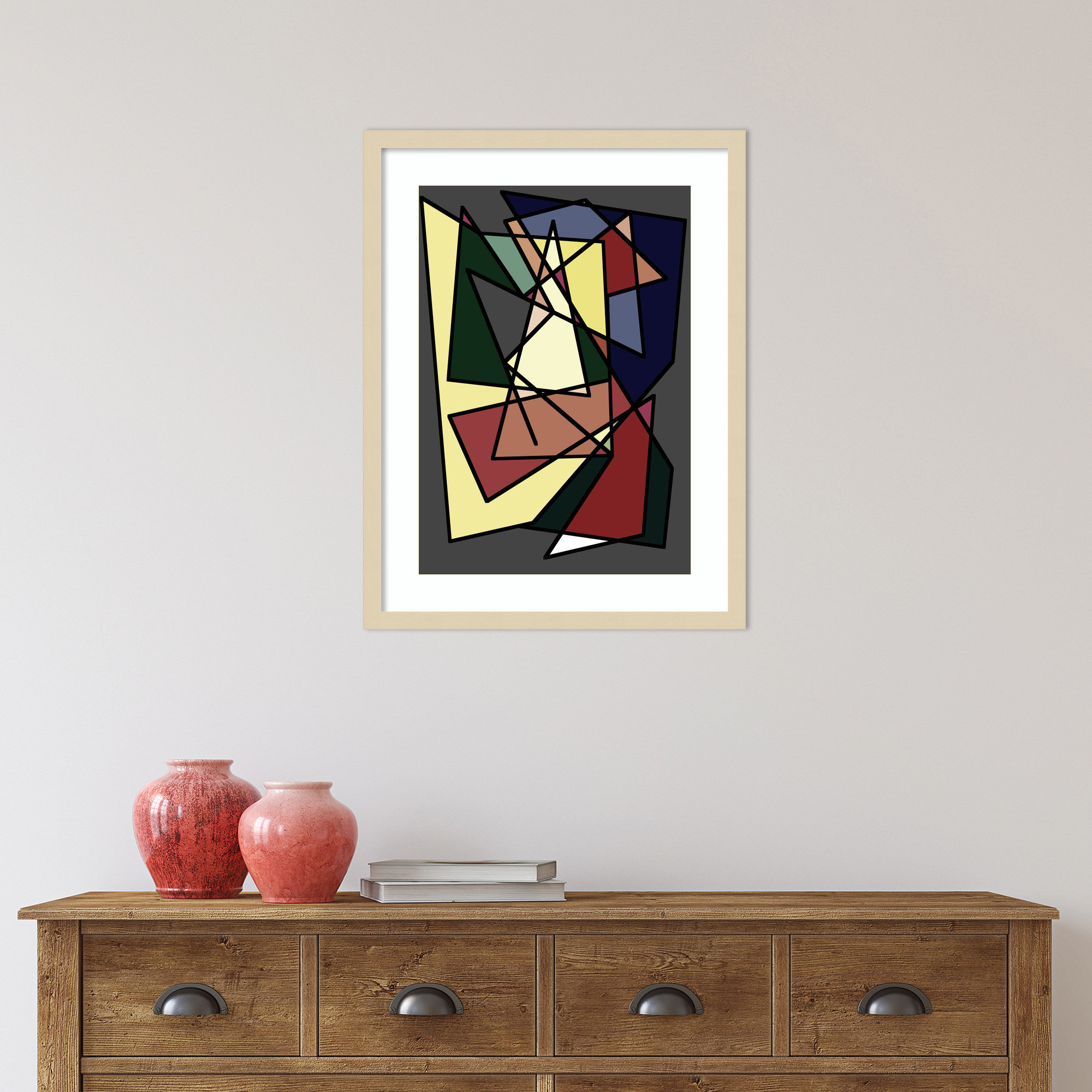 Brayden Studio® Braecklein Cubism Landscape Framed On Paper by Alex ...
