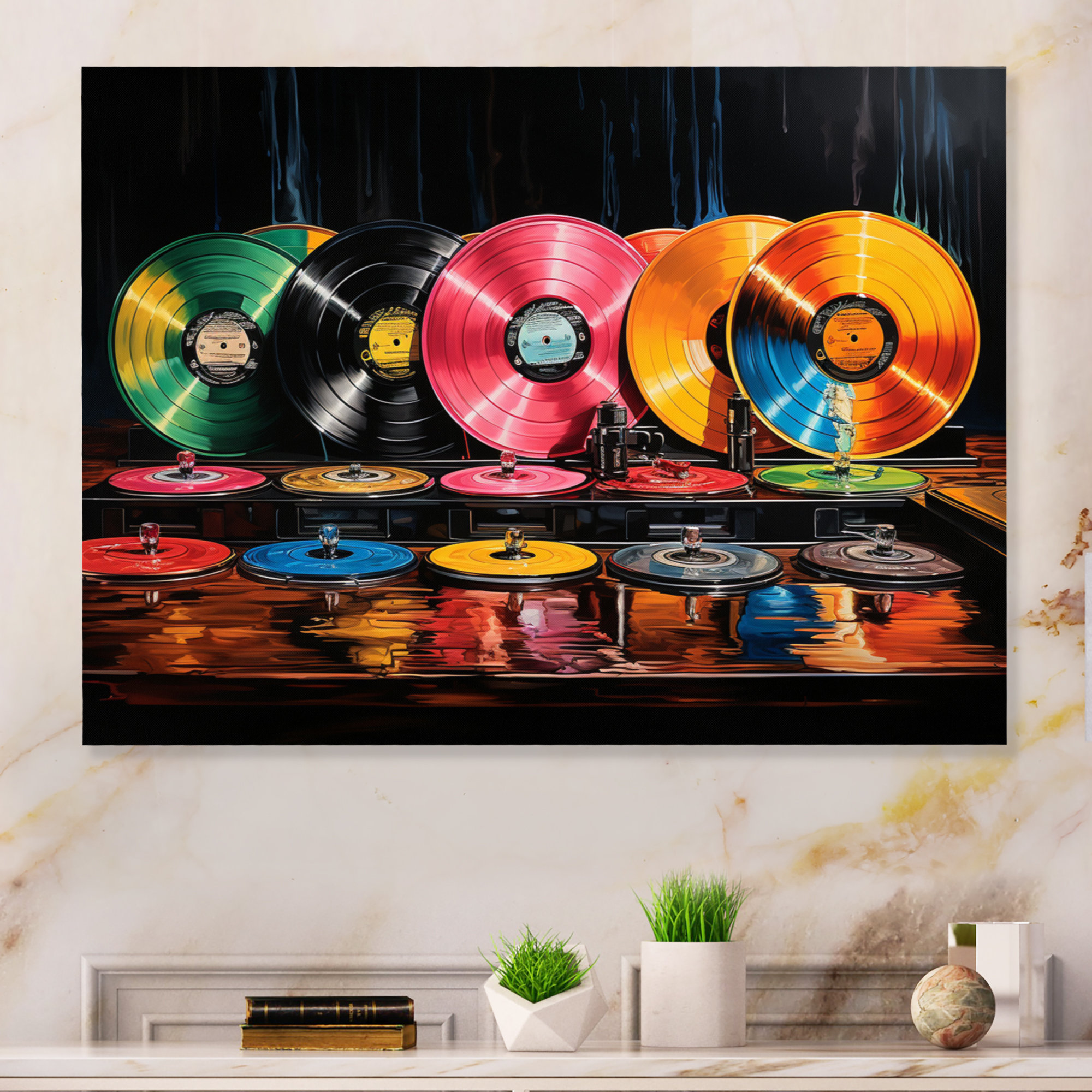 Ebern Designs Colorful Vinyl Serenade II - Vinyl Records Metal Wall Art ...