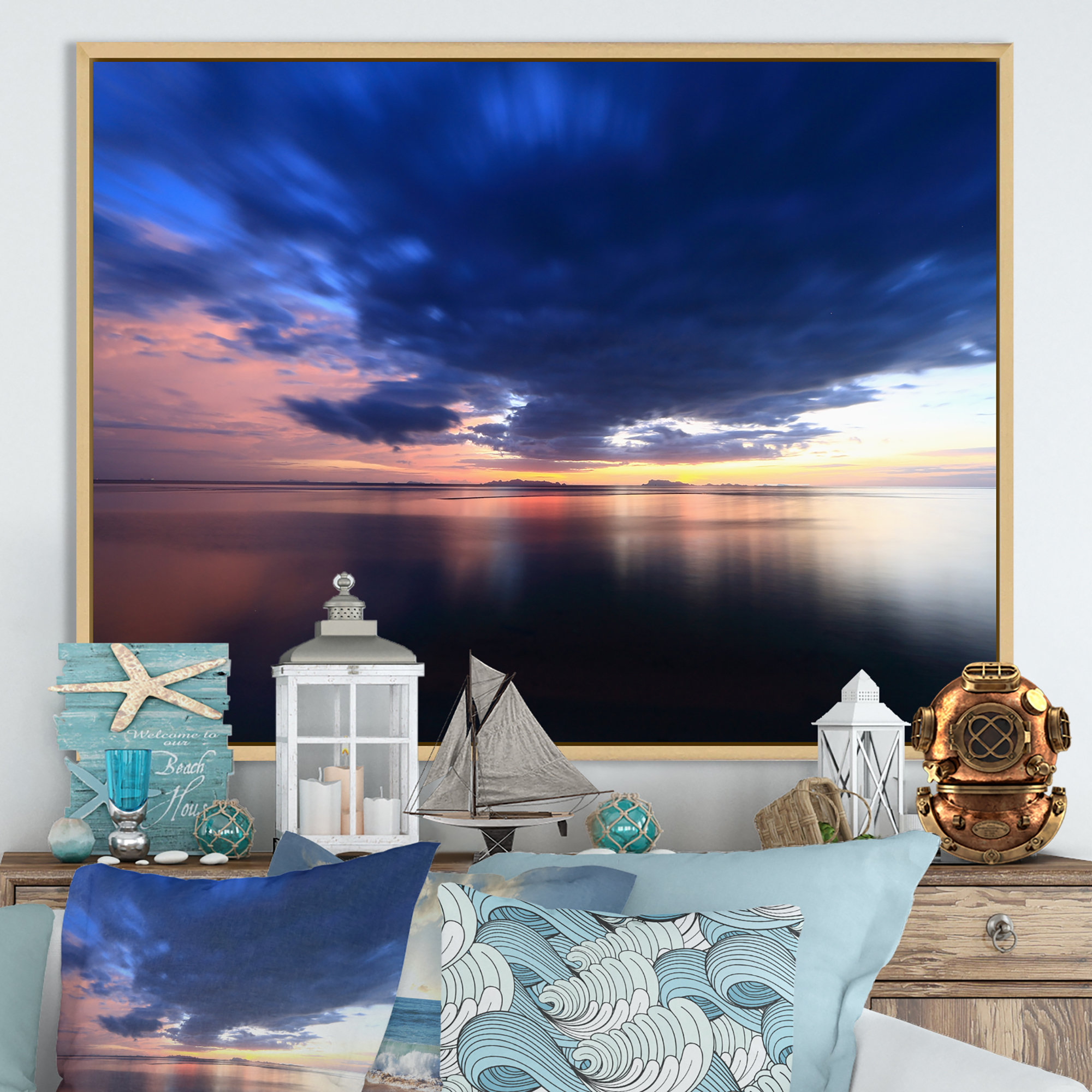 Highland Dunes Dramatic Panoramic Tropical Sunset X - Nautical ...