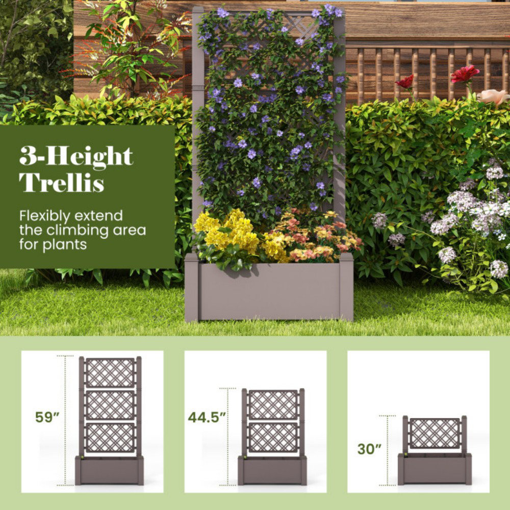 Arlmont & Co. Outdoor Planter Box With Trellis Water Level Indicator ...