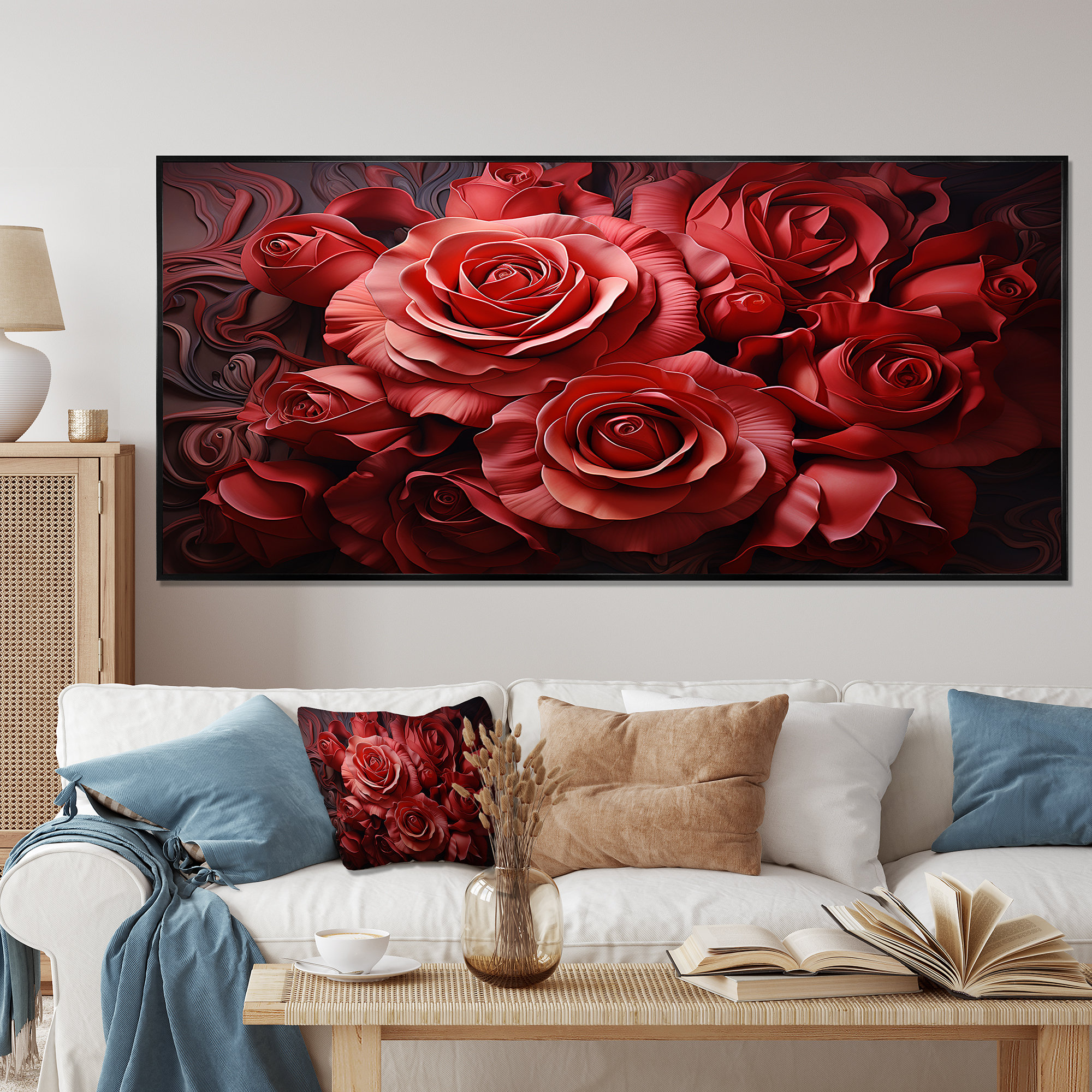 Red Barrel Studio® Red Classic Rose Resonance II - Roses Wall Art | Wayfair