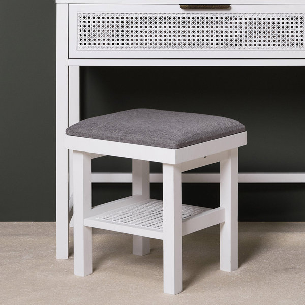 17 Stories Unfinished Solid + Manufactured Wood Accent Stool | Wayfair ...