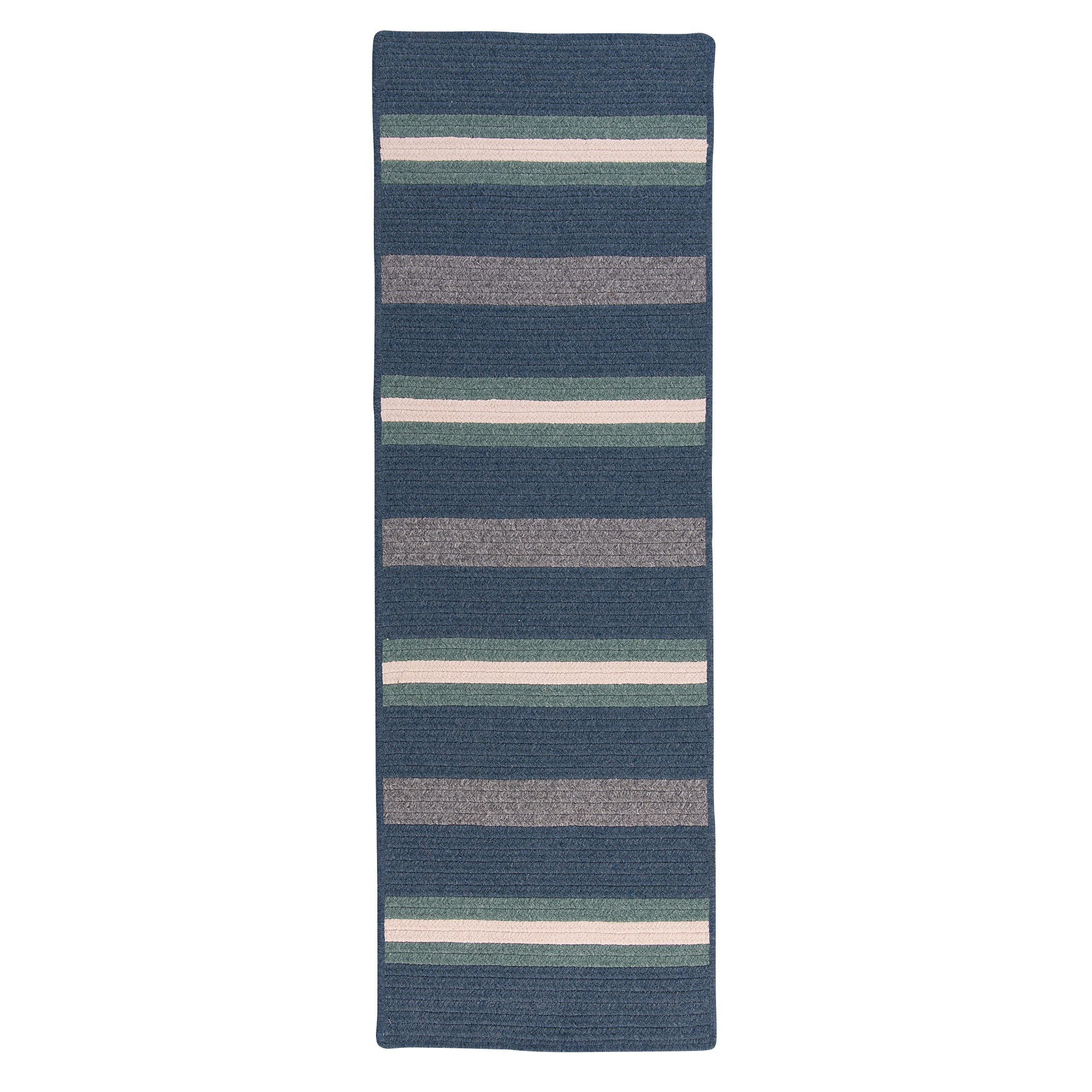 Latitude Run® Altavious Striped Braided Blue Area Rug | Wayfair