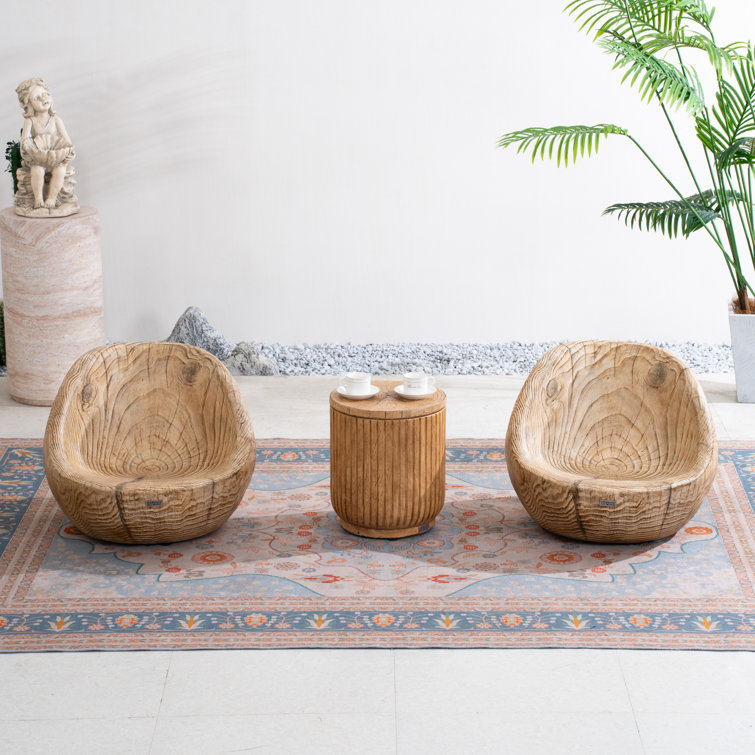 Moda Furnishings 3 - Piece Terrafab Patio Outdoor Conversation Set With ...