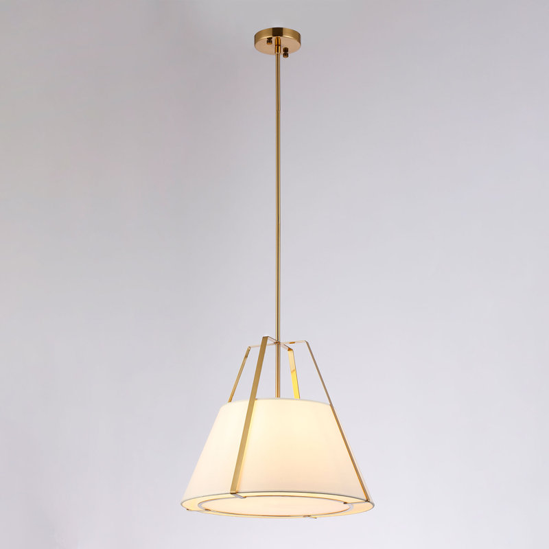 Wrought Studio Ellrich Fabric Cone 18" Wide With Metal Chandelier ...