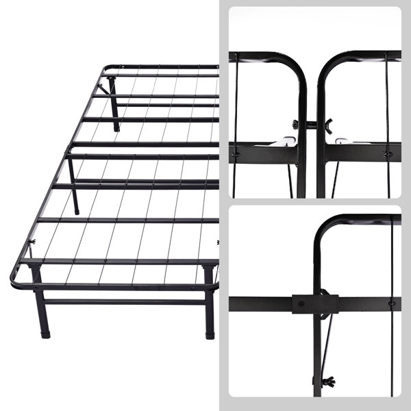Ebern Designs 14 Inch Easy Storage Foldable Bed Frame Adjustable Width ...