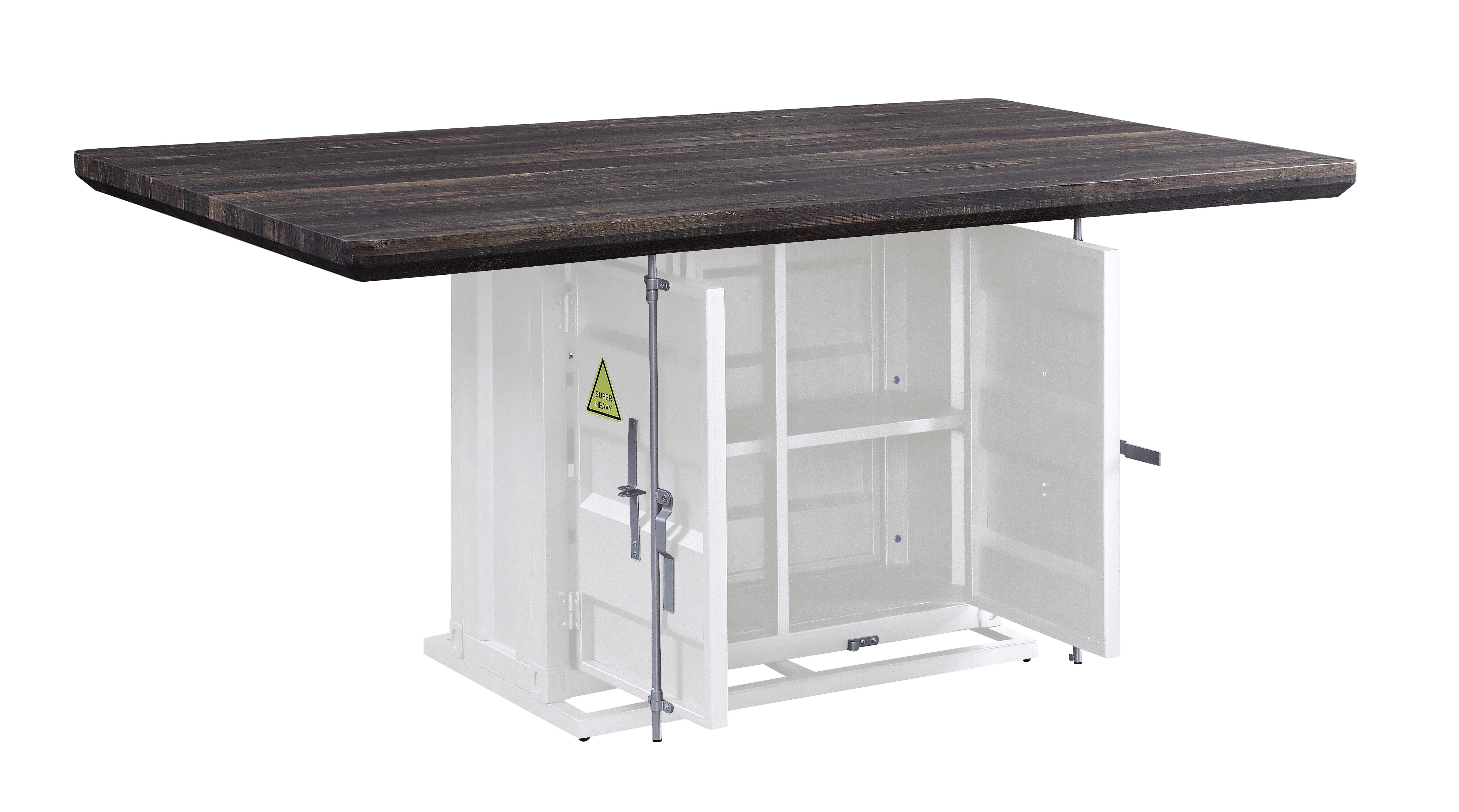 Williston Forge Porath Antique Walnut and White Rectangular Dining ...