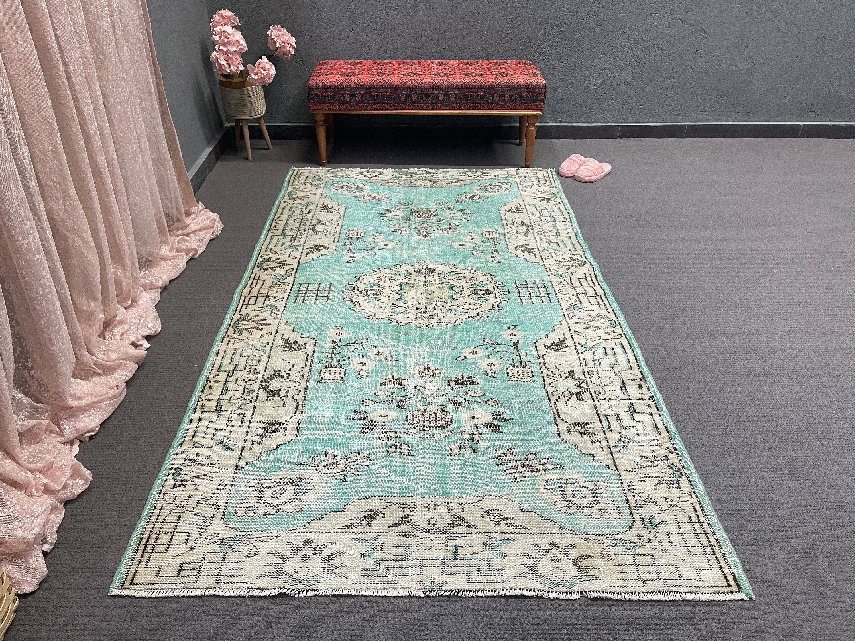 Darby Home Co Vintage Patchwork Rug, 55.9x99.2 Inch Green Area Rug ...