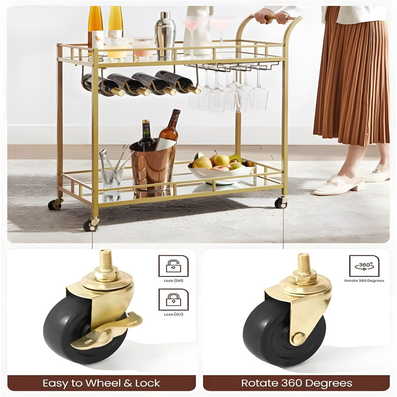 Everly Quinn Odbert Metal Bar Cart | Wayfair