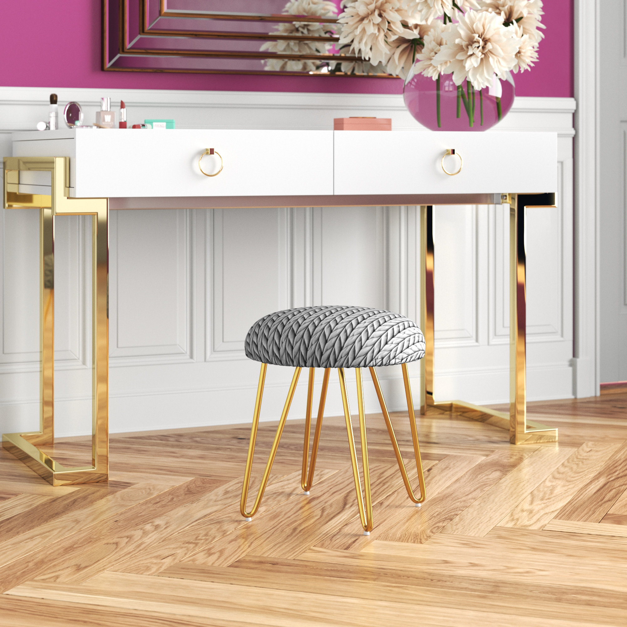Etta Avenue™ Teen Alison Iron Vanity Stool & Reviews - Wayfair Canada