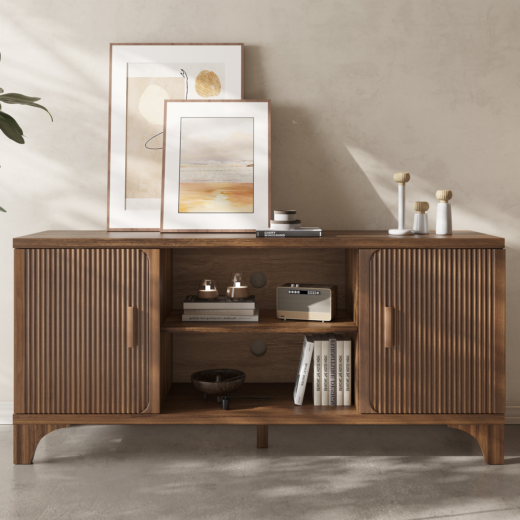 Lark Manor™ Mid Century Modern Tv Stands For Living Room, Boho Media Console For Bedroom, Tv ...