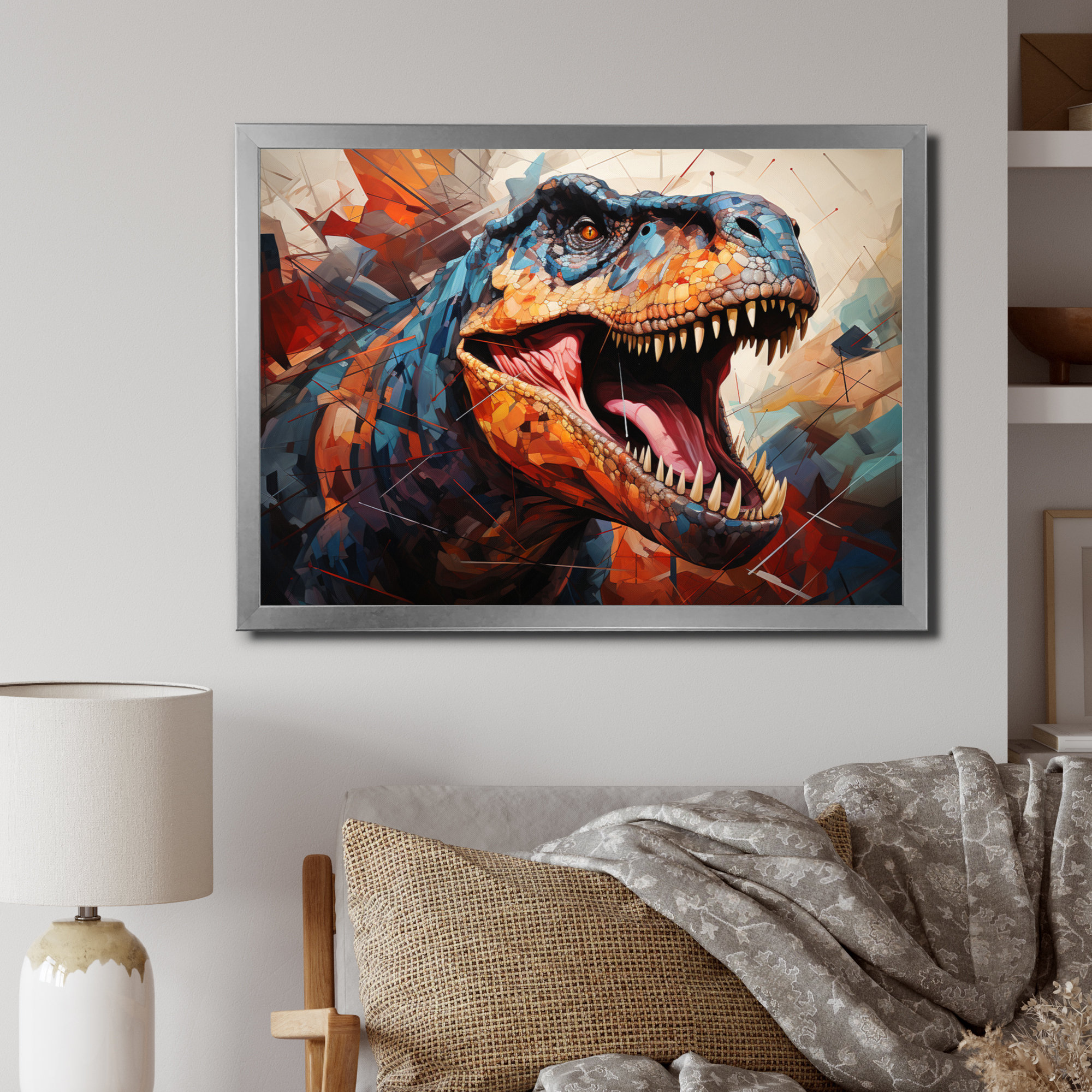 Trinx Dinosaur Prehistoric Legacy Geometric II - Print | Wayfair