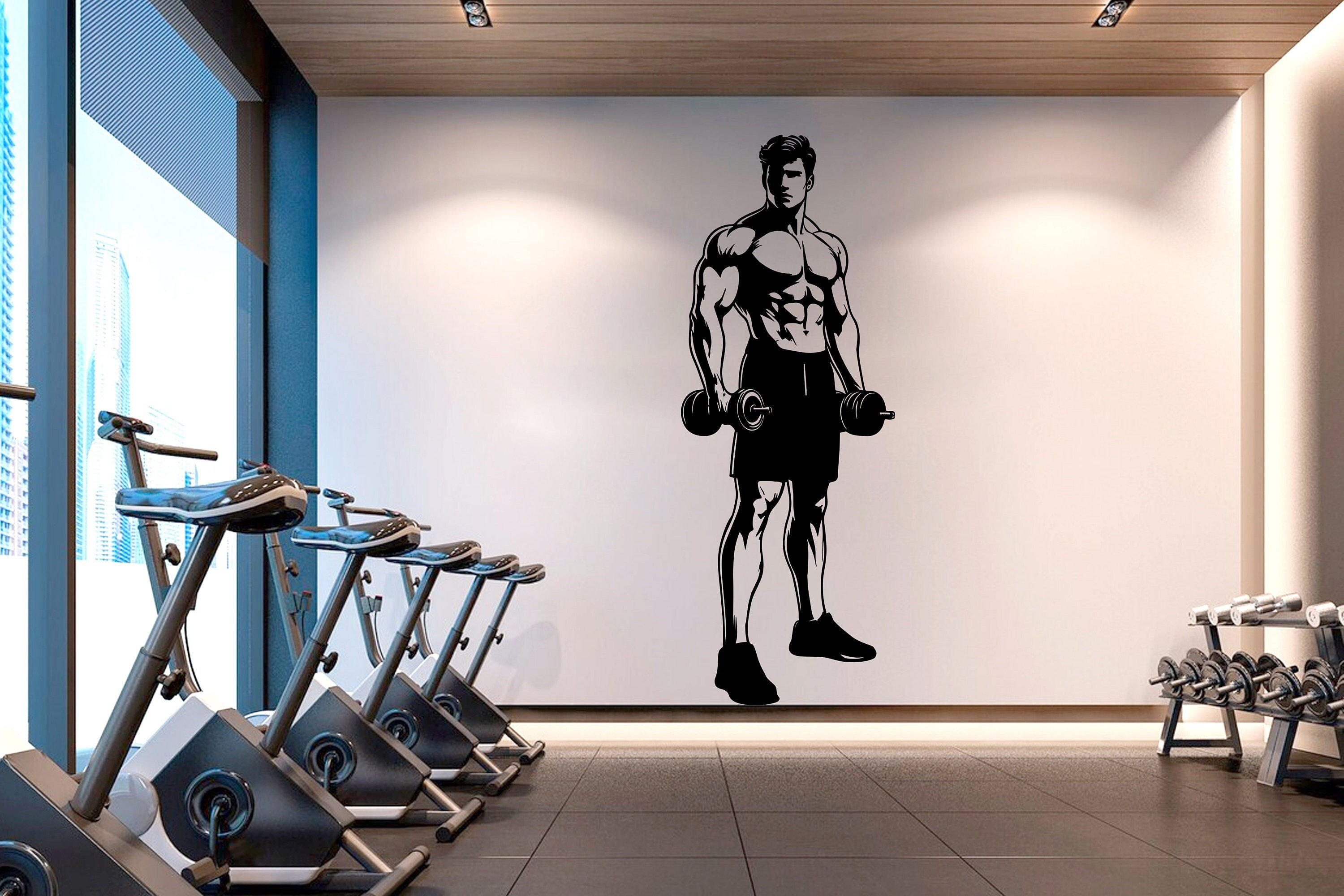 Red Barrel Studio® Gym Wall Decal Fitness Wall Art Custom Name Decor ...
