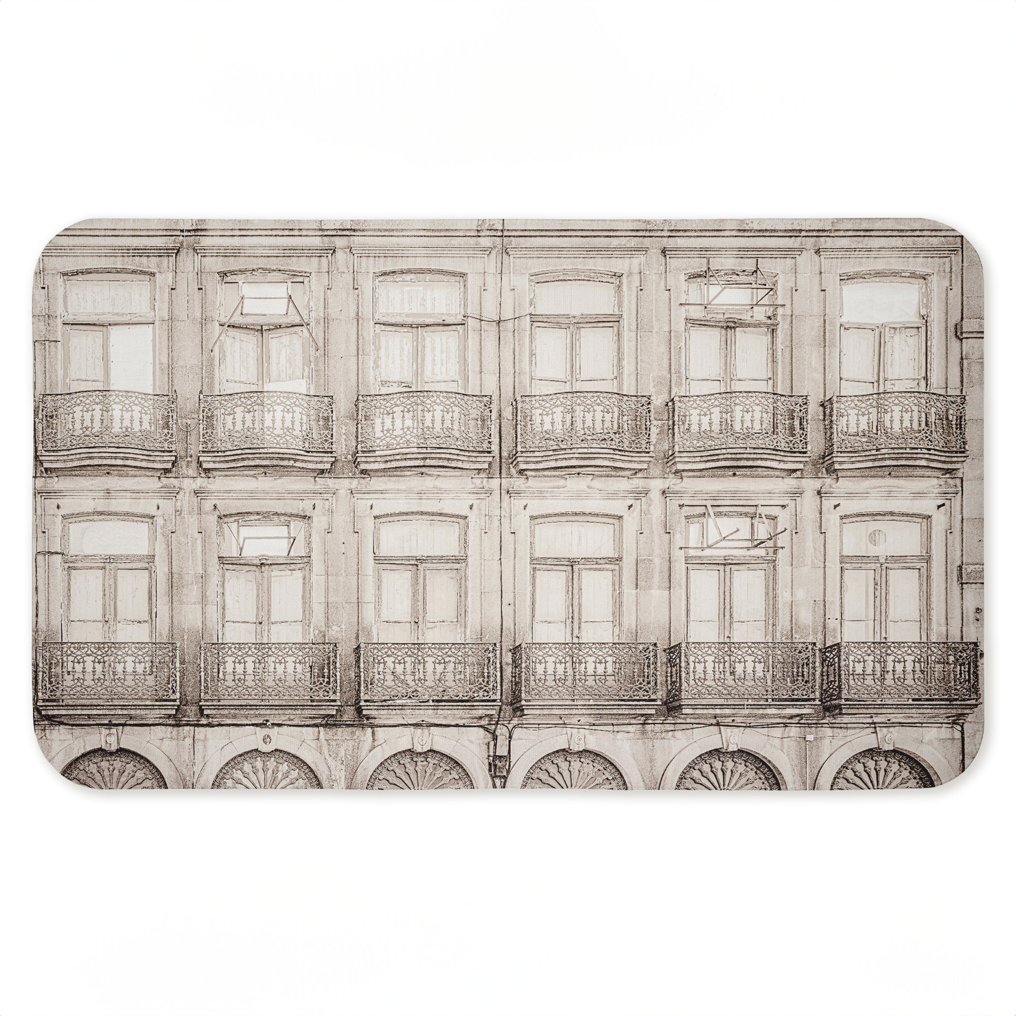 Latitude Run® Pretty Beige Windows Architecture Printed Anti-Fatigue ...