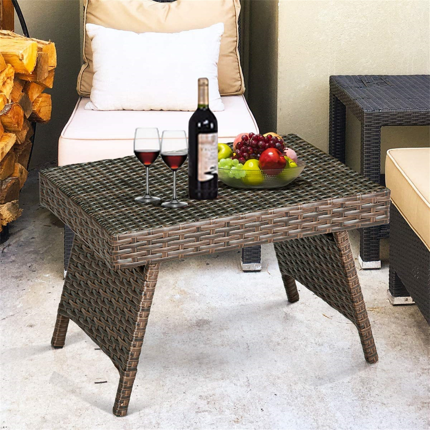 Ebern Designs Foldable Portable Leisure Standing Coffee Side Table ...