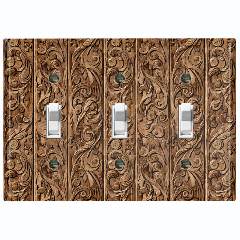 WorldAcc Brown Wood Flowers Tree Bark Print Nature Themed 3 - Gang ...