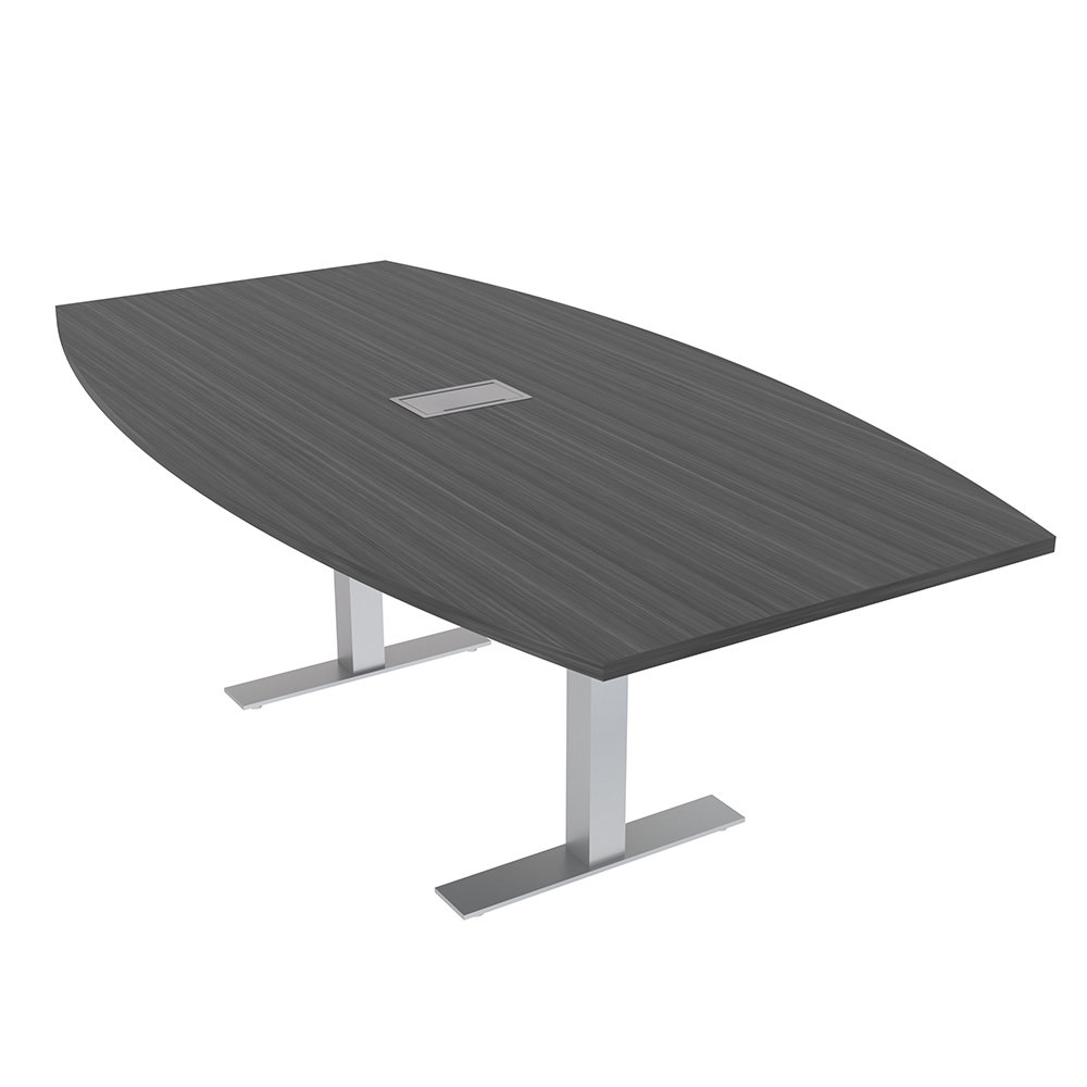 Inbox Zero 7' Boat Shaped Conference Table with Data And Power Module ...