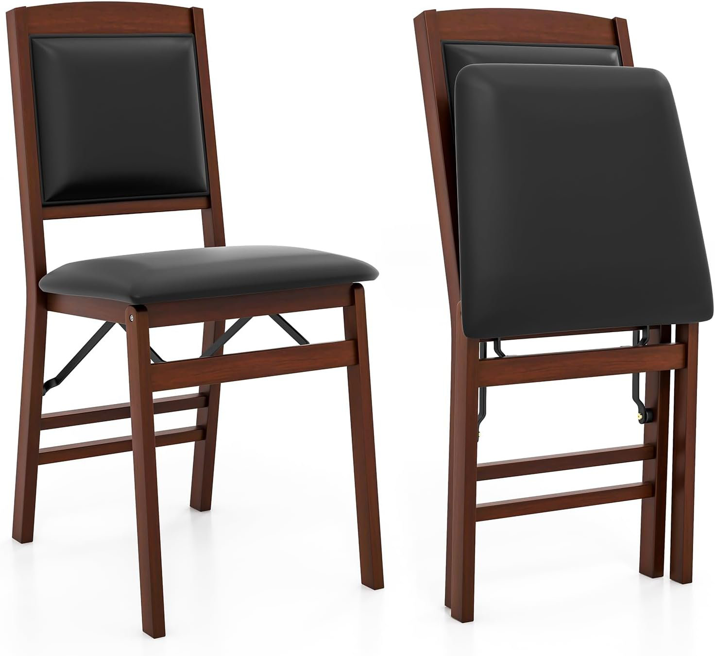 Red Barrel Studio® Folding Dining Chairs Set of 2, Foldable Wood ...