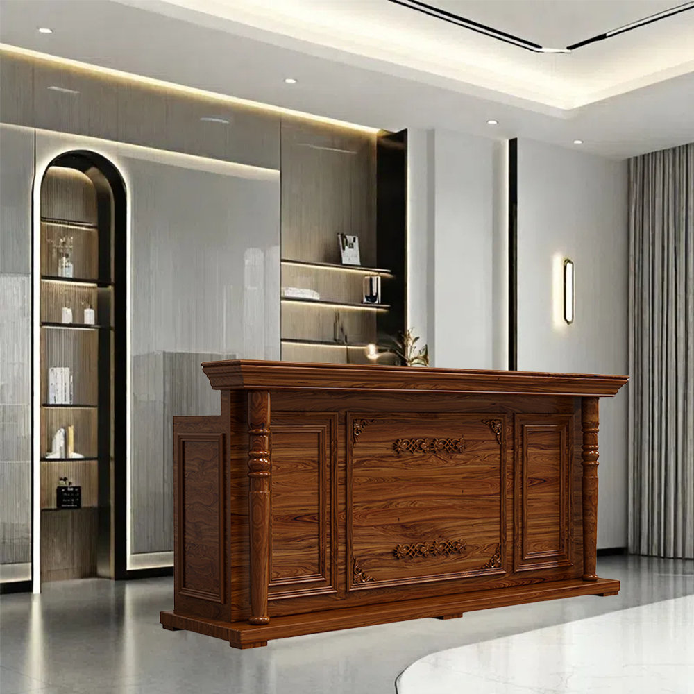 Charlton Home® Vintage Front Desk, Computer Table, and Cashier Desk ...