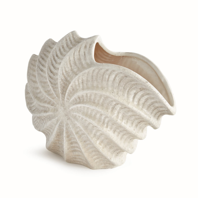 Beachcrest Home™ Nautilus Handmade Clay Table Vase | Wayfair