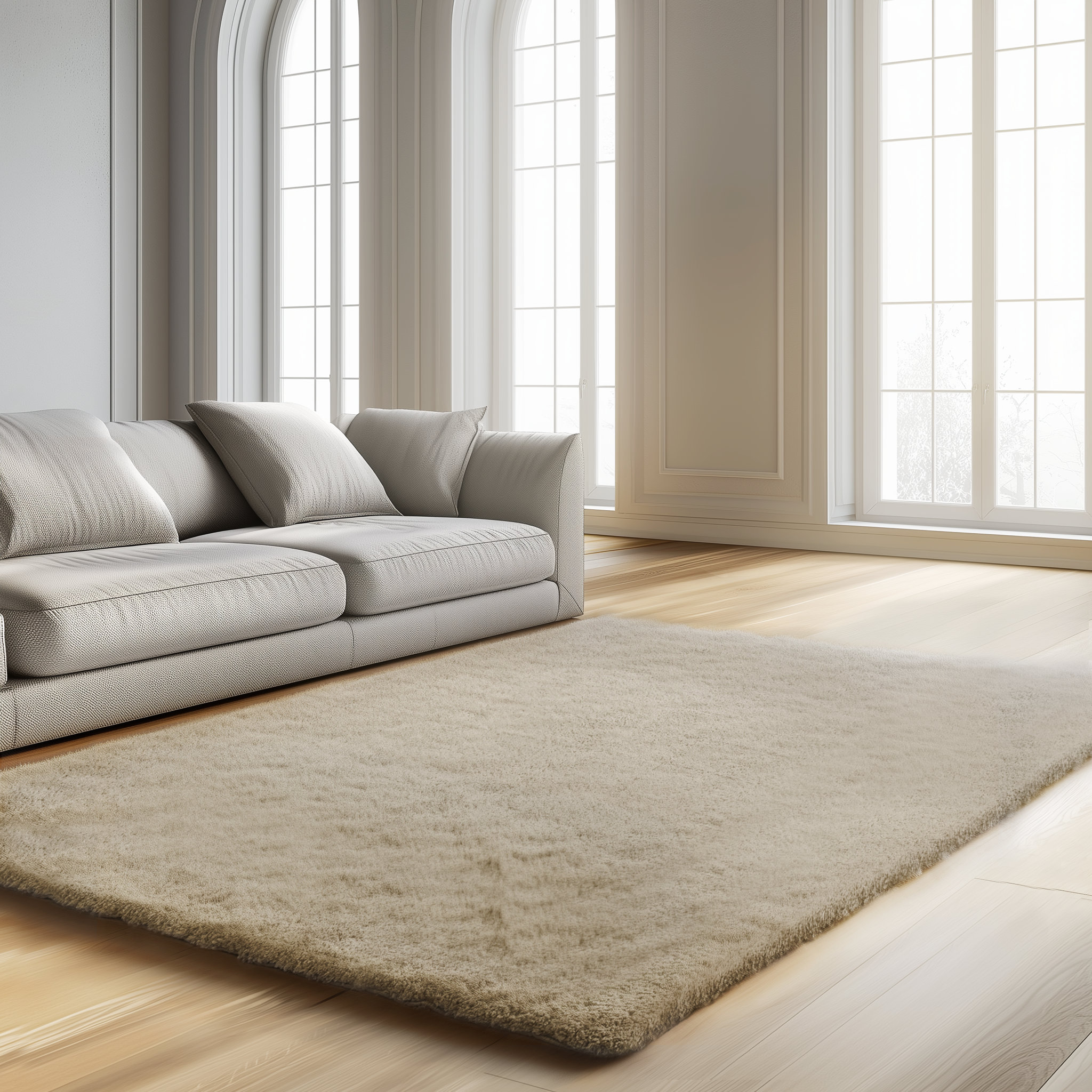 Mercer41 Kaytrin Kai Light Brown Fluffy Shag Rug & Reviews | Wayfair