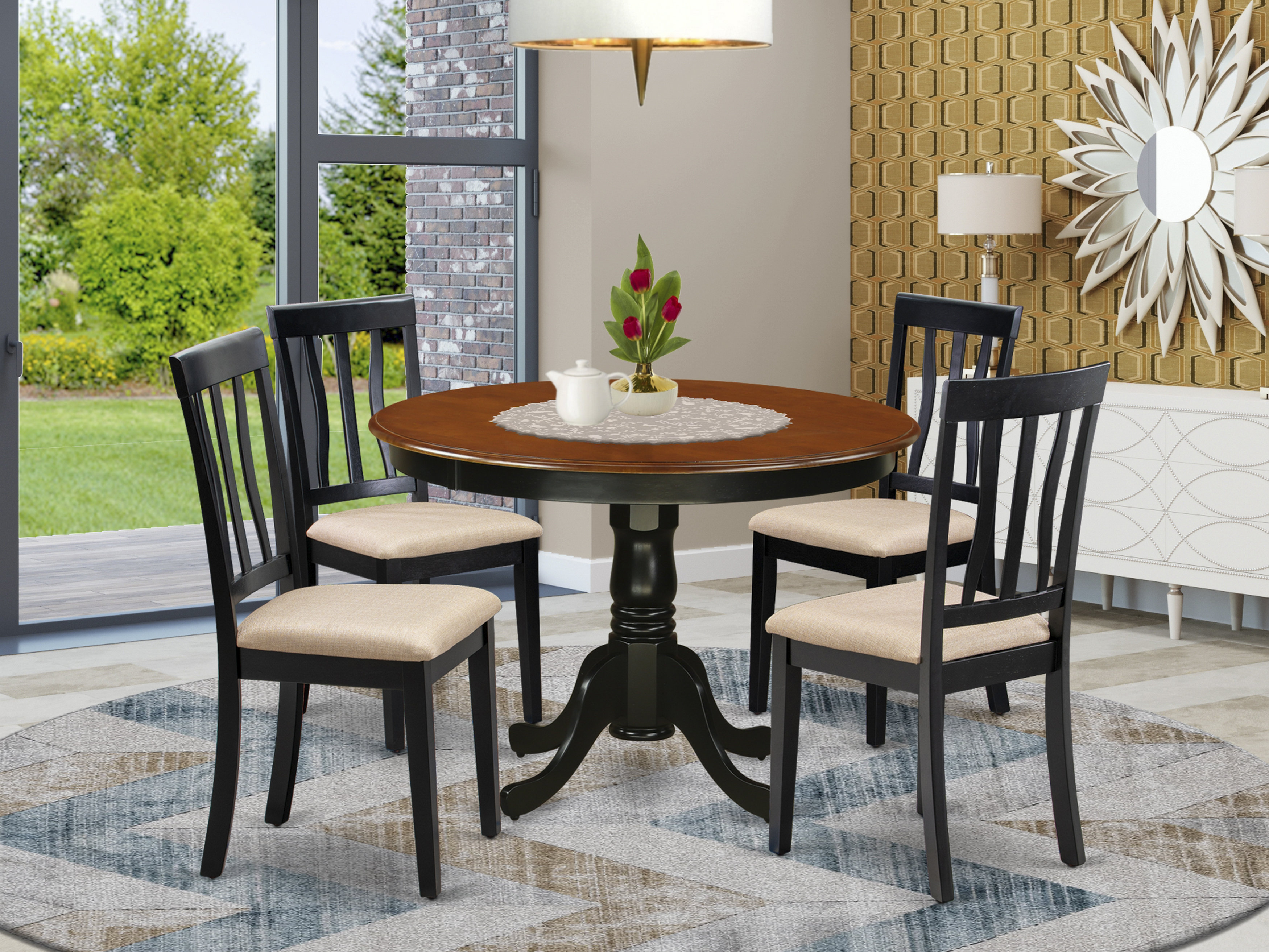 Alcott Hill® Maffra Rubber Solid Wood Dining Set | Wayfair
