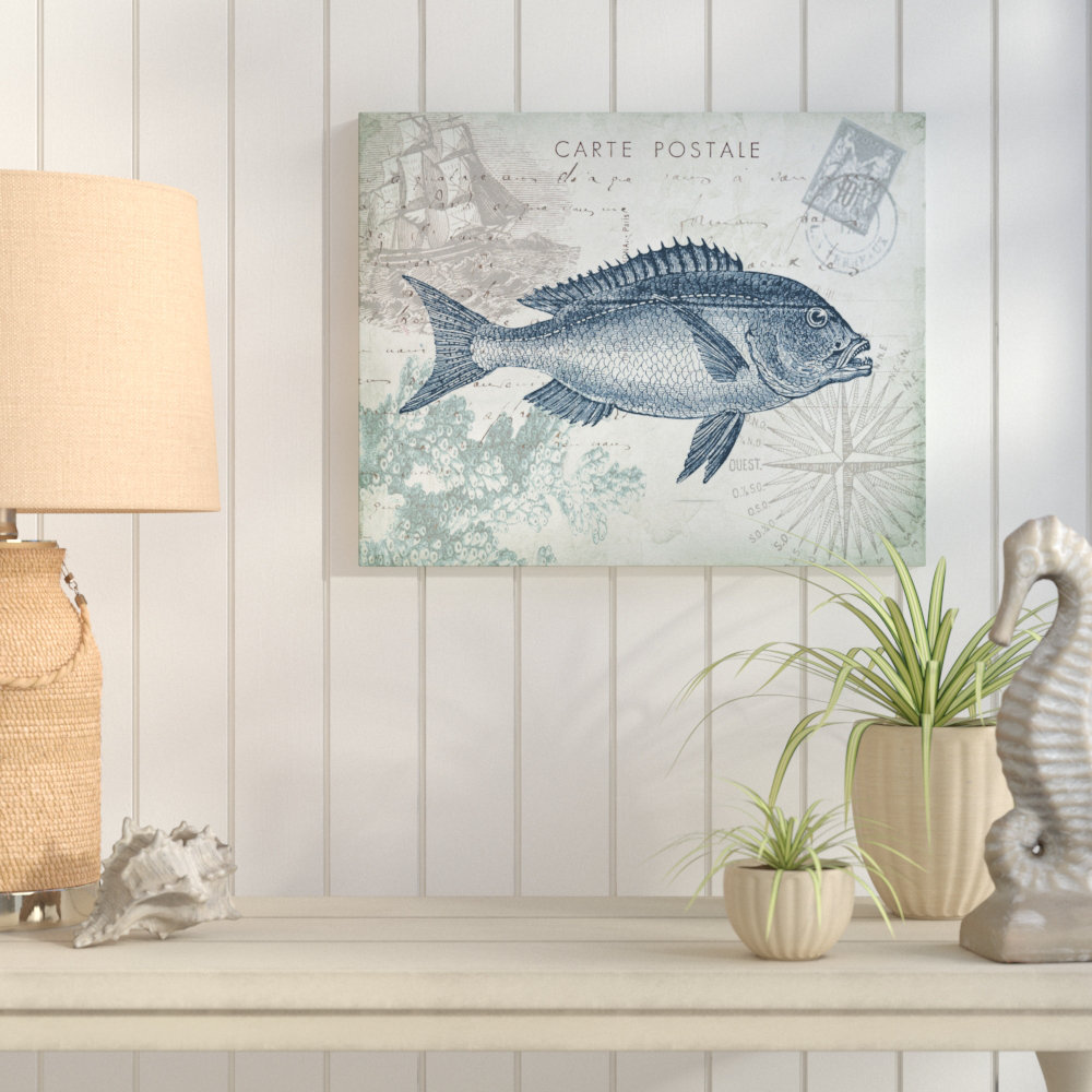 Breakwater Bay 'Seaside Postcard: Tuna' Graphic Art Print on Wrapped ...