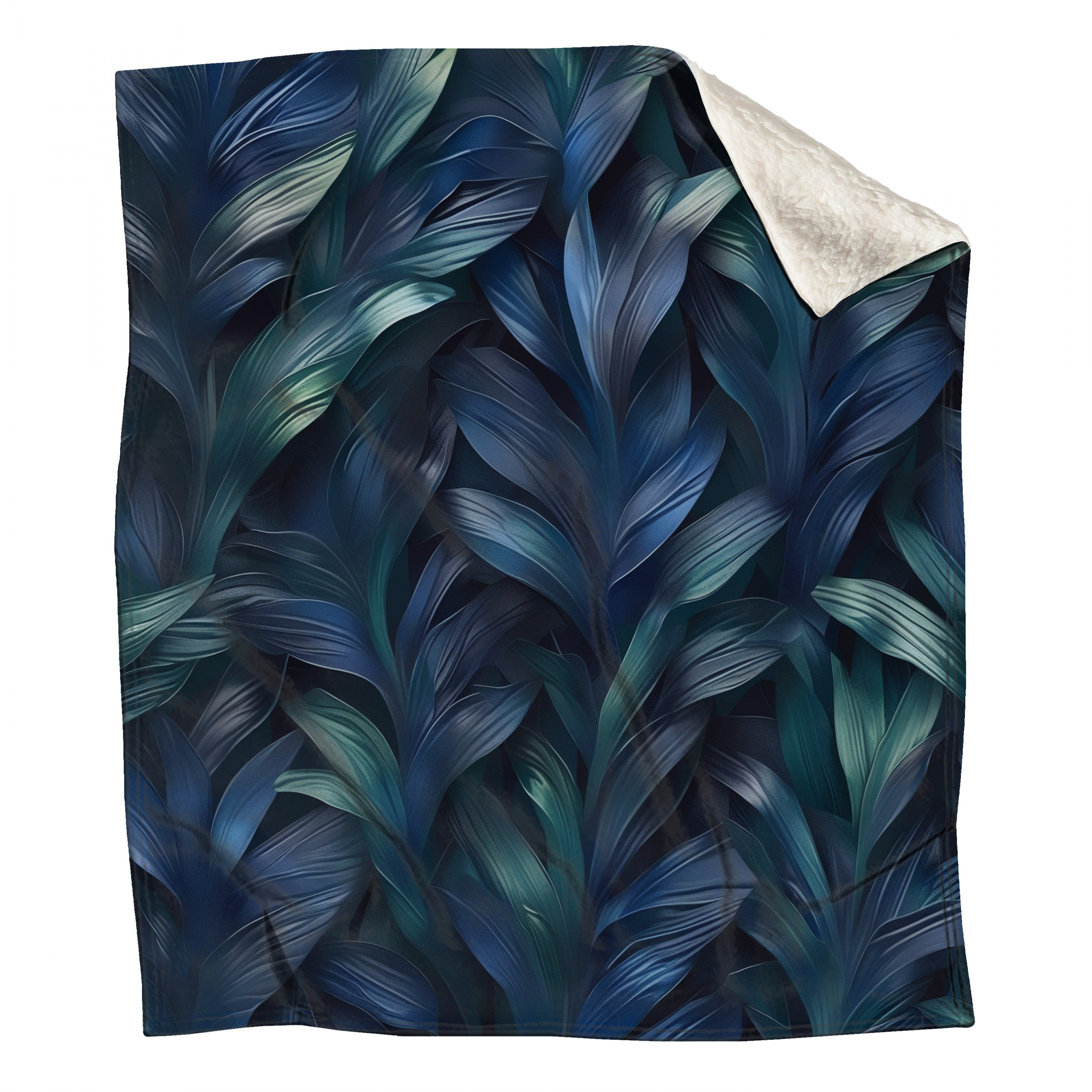 VisionDecor Blue Green Tropical Leaves Blankets | Wayfair