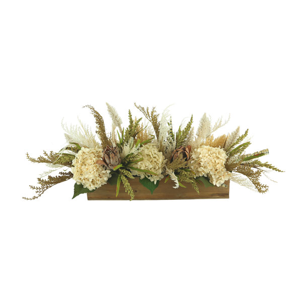 Creative Displays, Inc. Fall Hydrangea and Pampas Centerpiece | Wayfair
