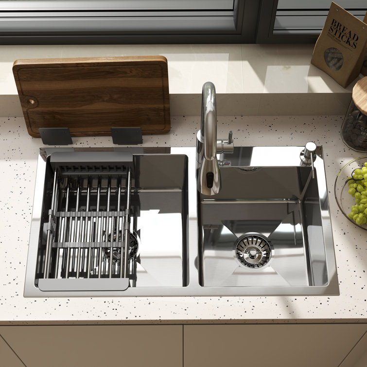 IGUANNA 30" Drop In Double Bowl Kitchen Sink | Wayfair