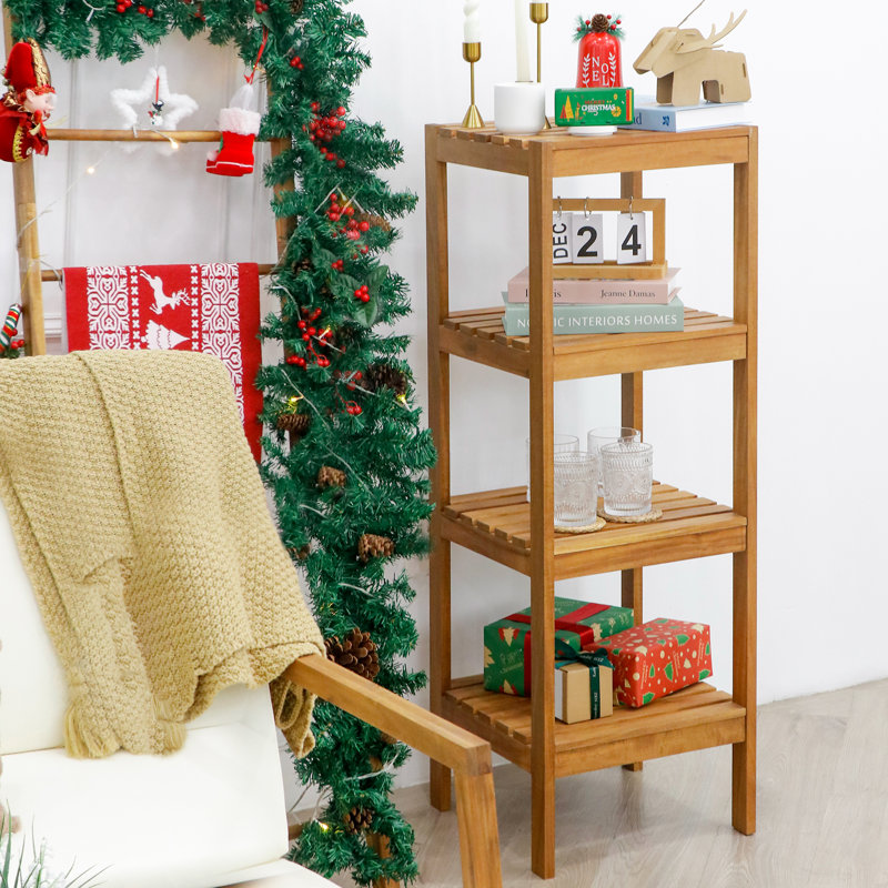Winston Porter 4-tier Acacia Wood Conner Rack | Wayfair