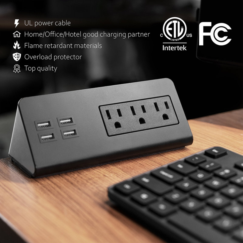 GDL Two Desk Edge Mount Power Outlets With Usb Charge Ports "& Reviews ...