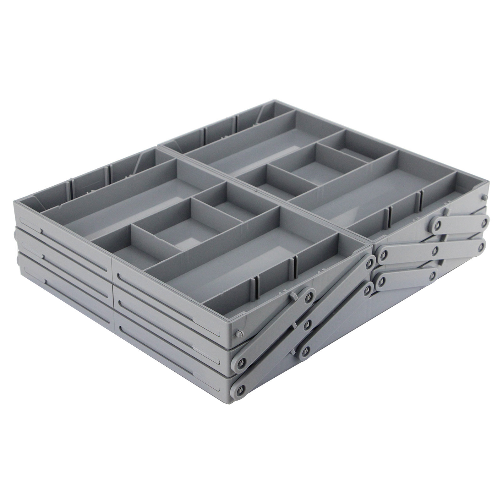 Rebrilliant Foldable Jewelry Storage Box Multi Compartments 2/3 Tiers ...