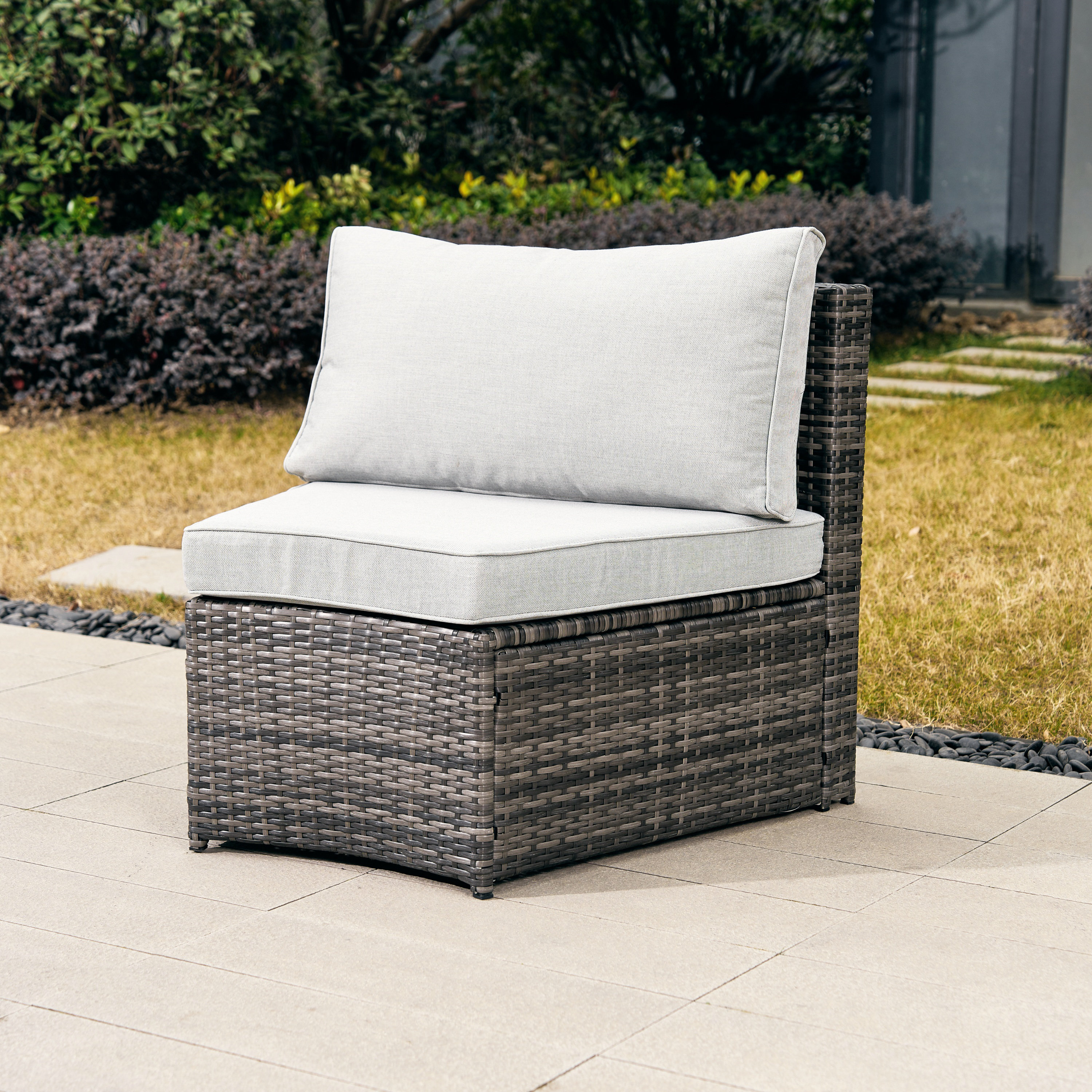 Latitude Run® Apphi Outdoor Steel Wicker Single Sofa - Grey - Wayfair ...