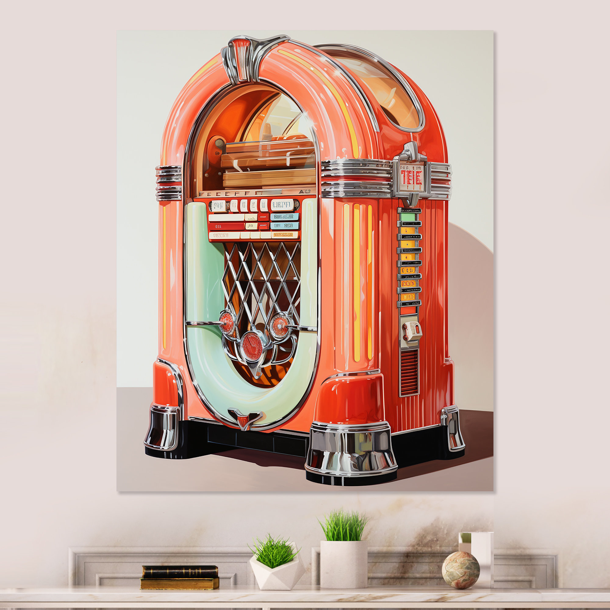 Latitude Run® Minimalist Jukebox Melodies 1 - Jukeboxes Metal Wall Art ...