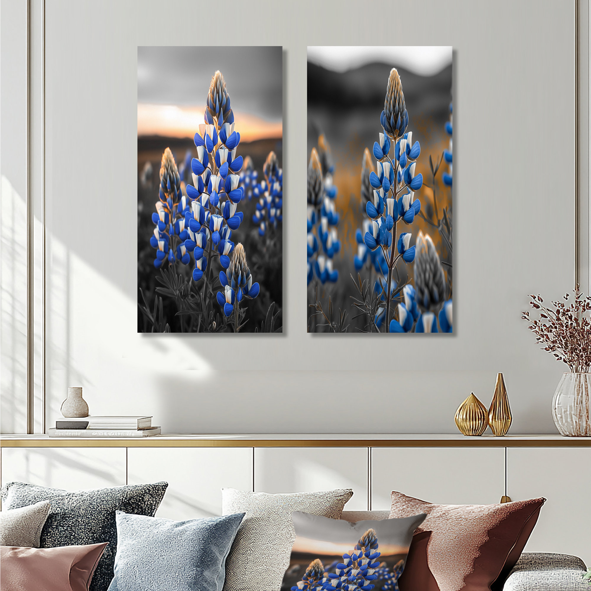 Latitude Run® Blue Bonnets Texas Twilight I - Blue Bonnets Wall Art 2 ...