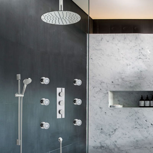 Juno Showers 12 Inch Stainless Steel Shower System with Thermostatic ...