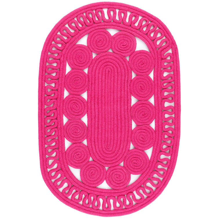Dash and Albert Rugs Reef Fuchsia Handwoven Indoor/Outdoor Oval Rug ...