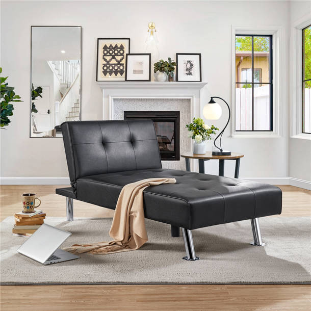 Orren Ellis Hornstein Faux Leather Chaise Lounge & Reviews | Wayfair