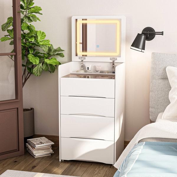 Ebern Designs Brevyn 18.7'' Wide Makeup Vanity Table with Flip Top ...