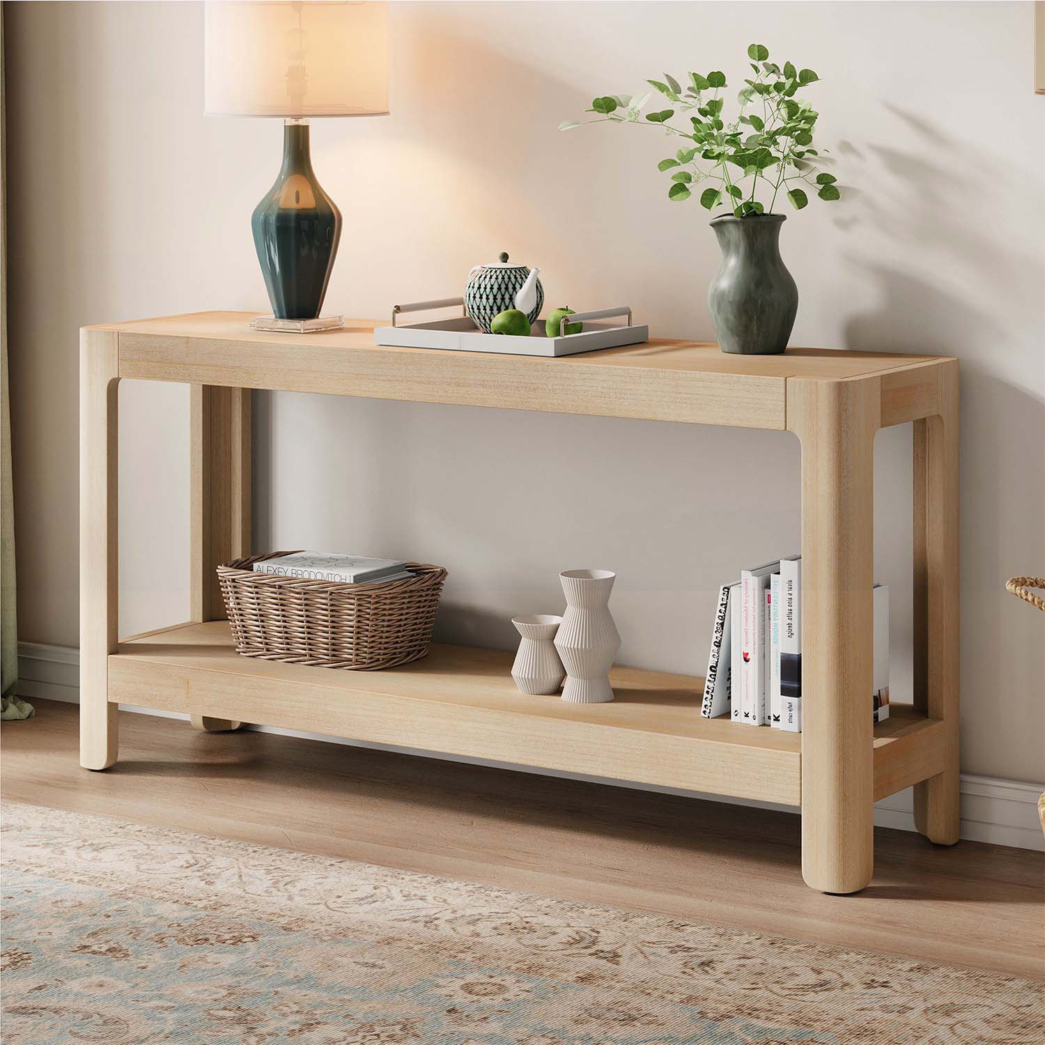Hokku Designs Modern Farmhouse Console Table with Premium Materials and ...