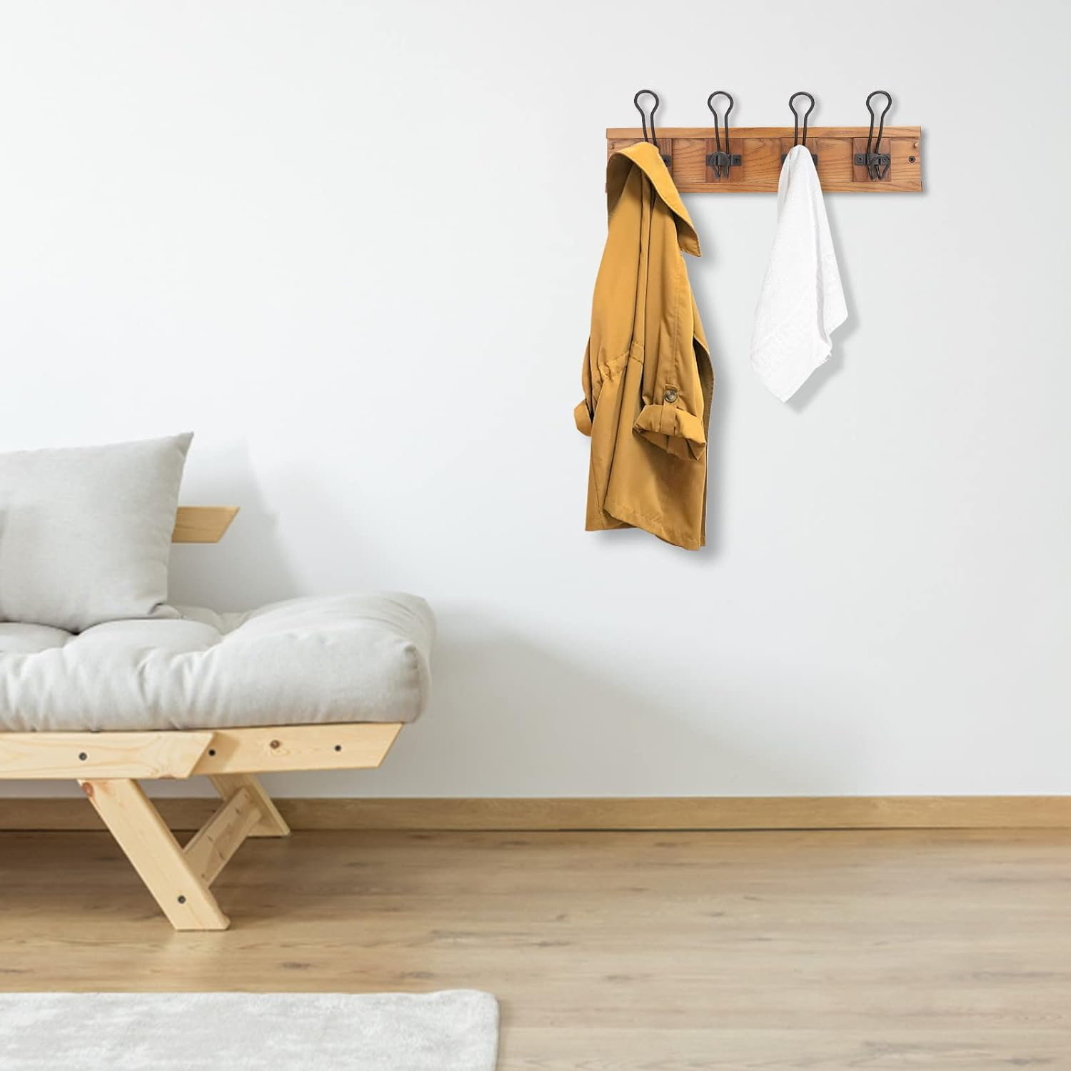 Gracie Oaks Zelan 4 - Hook Wall Mounted Coat Rack | Wayfair