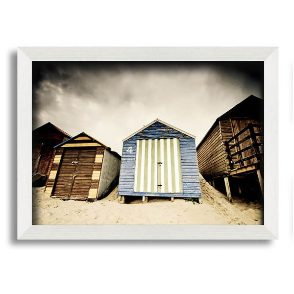 Ebern Designs Tuleta Winter Beach Huts - Single Picture Frame Print ...